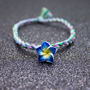 Toric Flag Friendship Bracelet With Blue Plumeria Flower Charm, LGBT ...