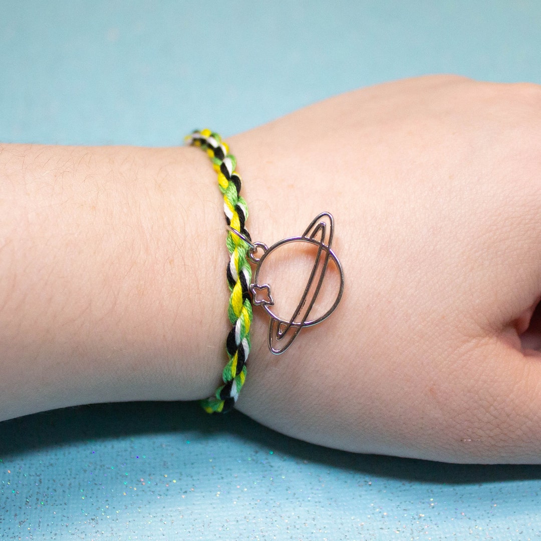 Metagender Pride Twist Bracelet With Saturn Charm - Etsy