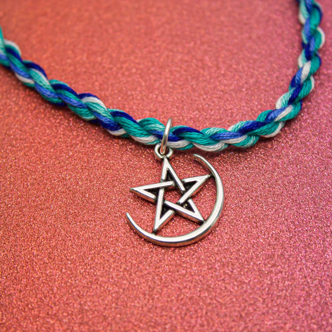 MLM Pride Bracelet: Star Moon Charm, Gay Flag Rope Jewelry - Etsy