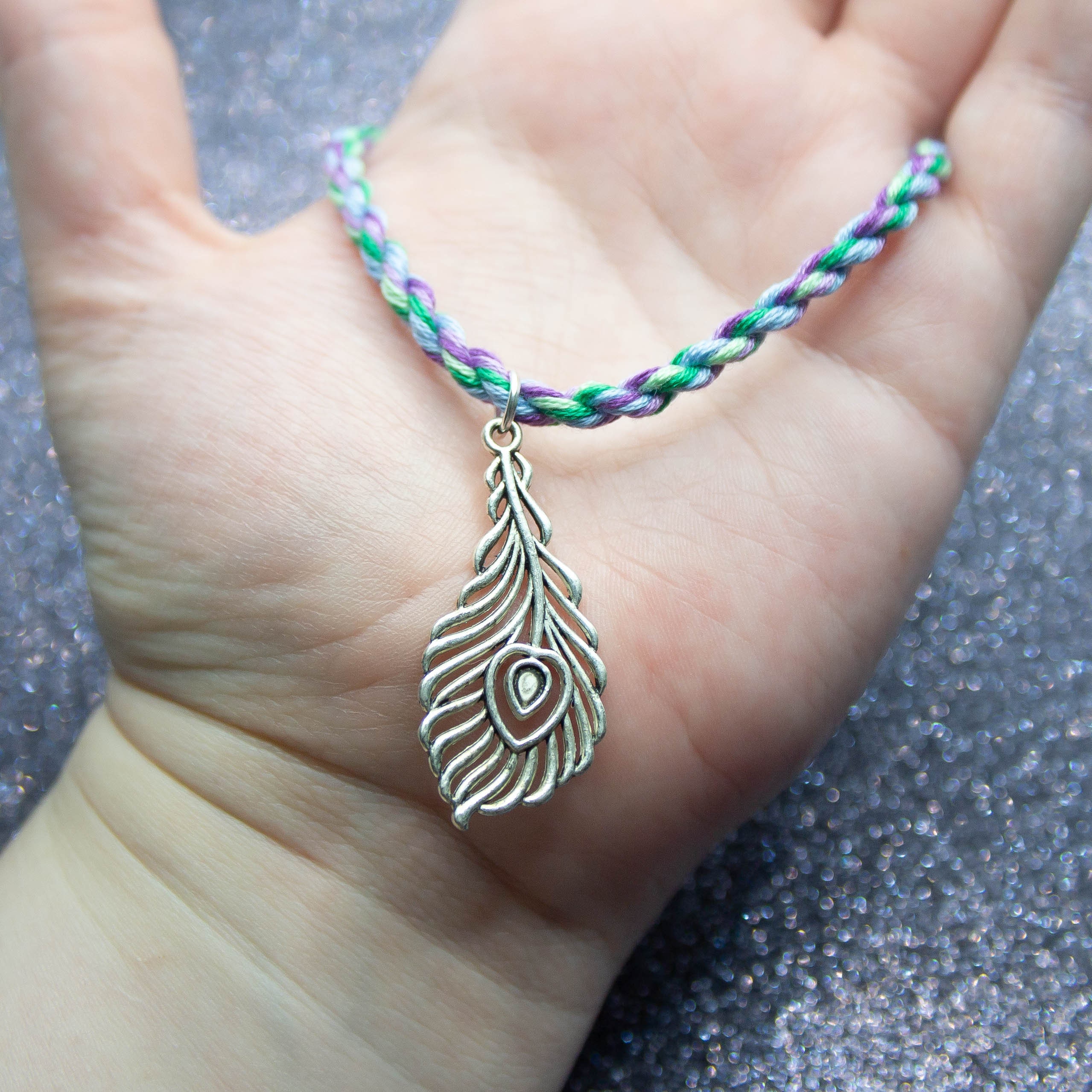 Toric Flag Friendship Bracelet with Peacock Feather Charm | Etsy