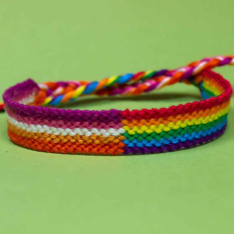 Double Lgbtq Pride Flag Friendship Bracelet Tutorial Pdf Etsy Uk