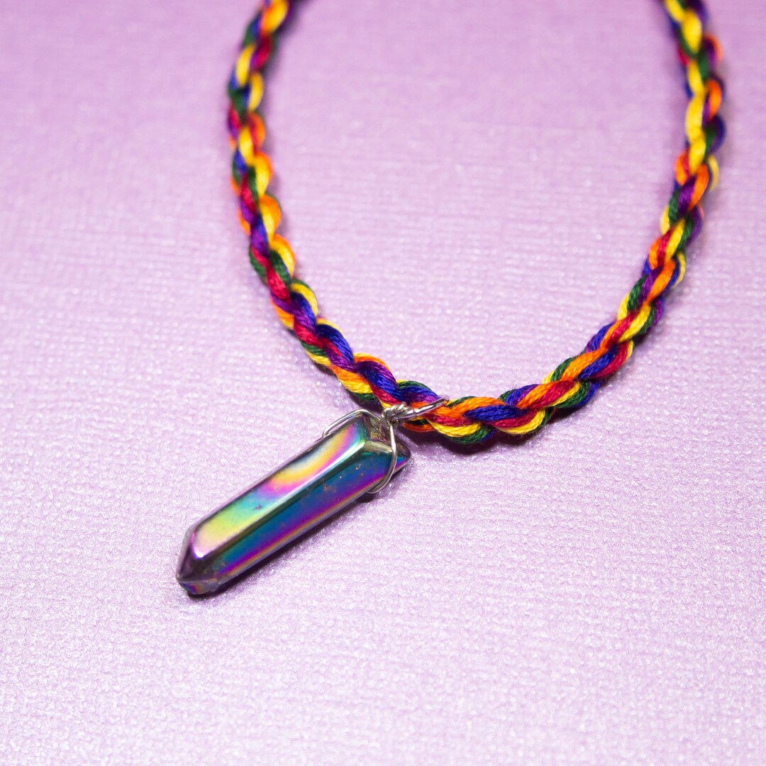 Dark Rainbow Friendship Bracelet Rainbow Crystal Unique Gift for Him ...