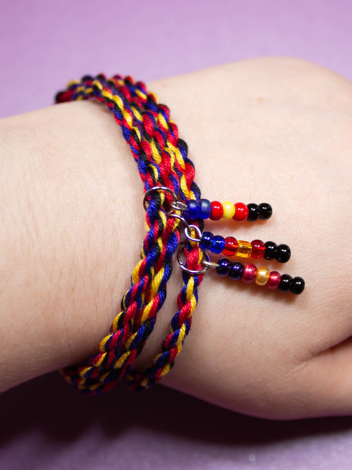 Polyamory Friendship Bracelet With Beaded Pendant LGBTQ - Etsy