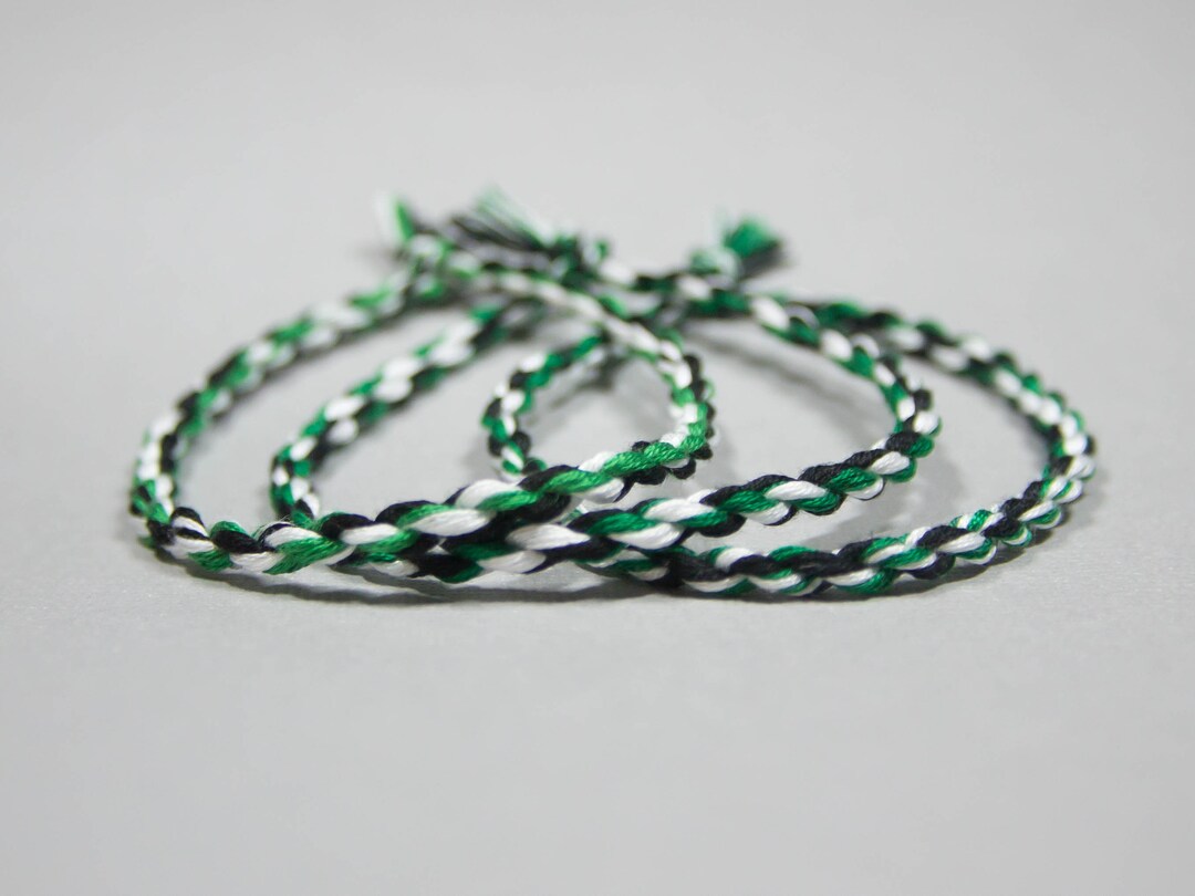 Neutrois Pride Twist Bracelet: Green, White & Black LGBTQIA Anklet - Etsy
