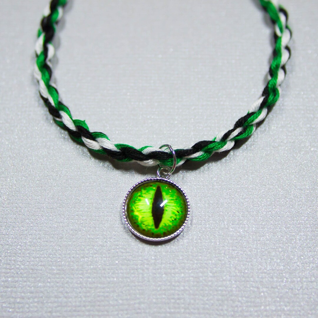 Green Dragon Eye Charm Bracelet: Neutrois Pride Twist Anklet - Etsy