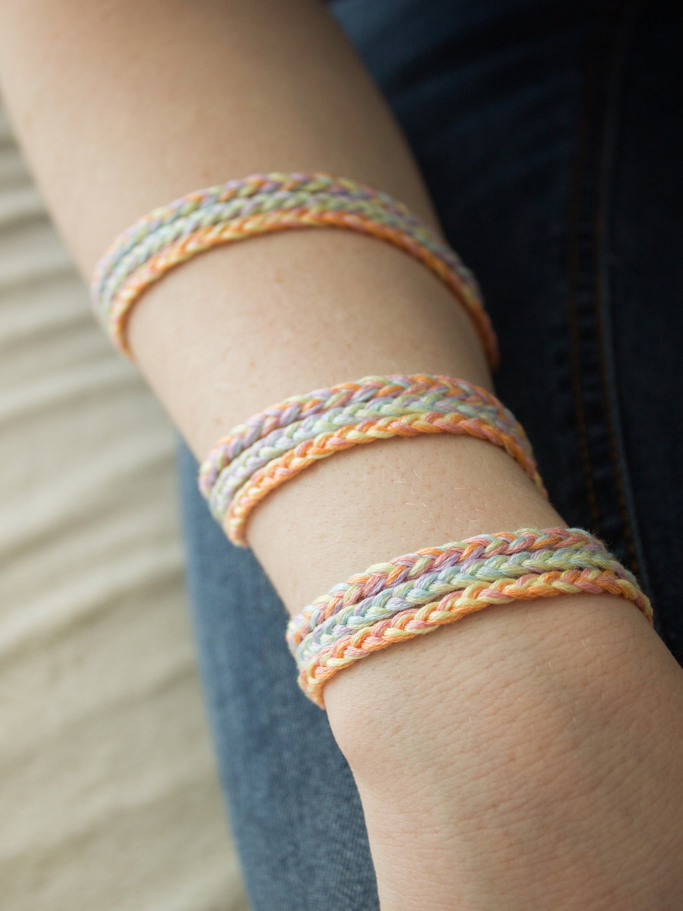 Pastel Rainbow Braided Friendship Bracelet Set - Etsy