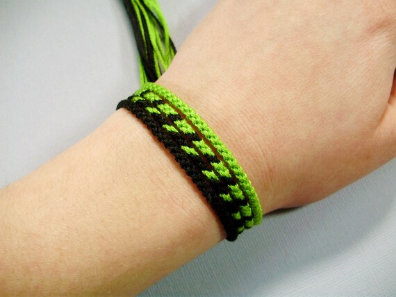 Lime Green and Black Friendship Bracelet Set Adjustable Anklets Bracelets for Four Minimalist Bracelets Hypoallergenic Jewelry Etsy