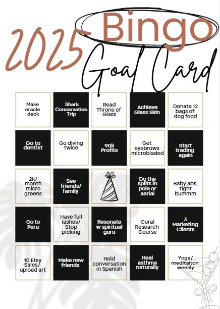 2025 Goal Bingo Cards - Etsy