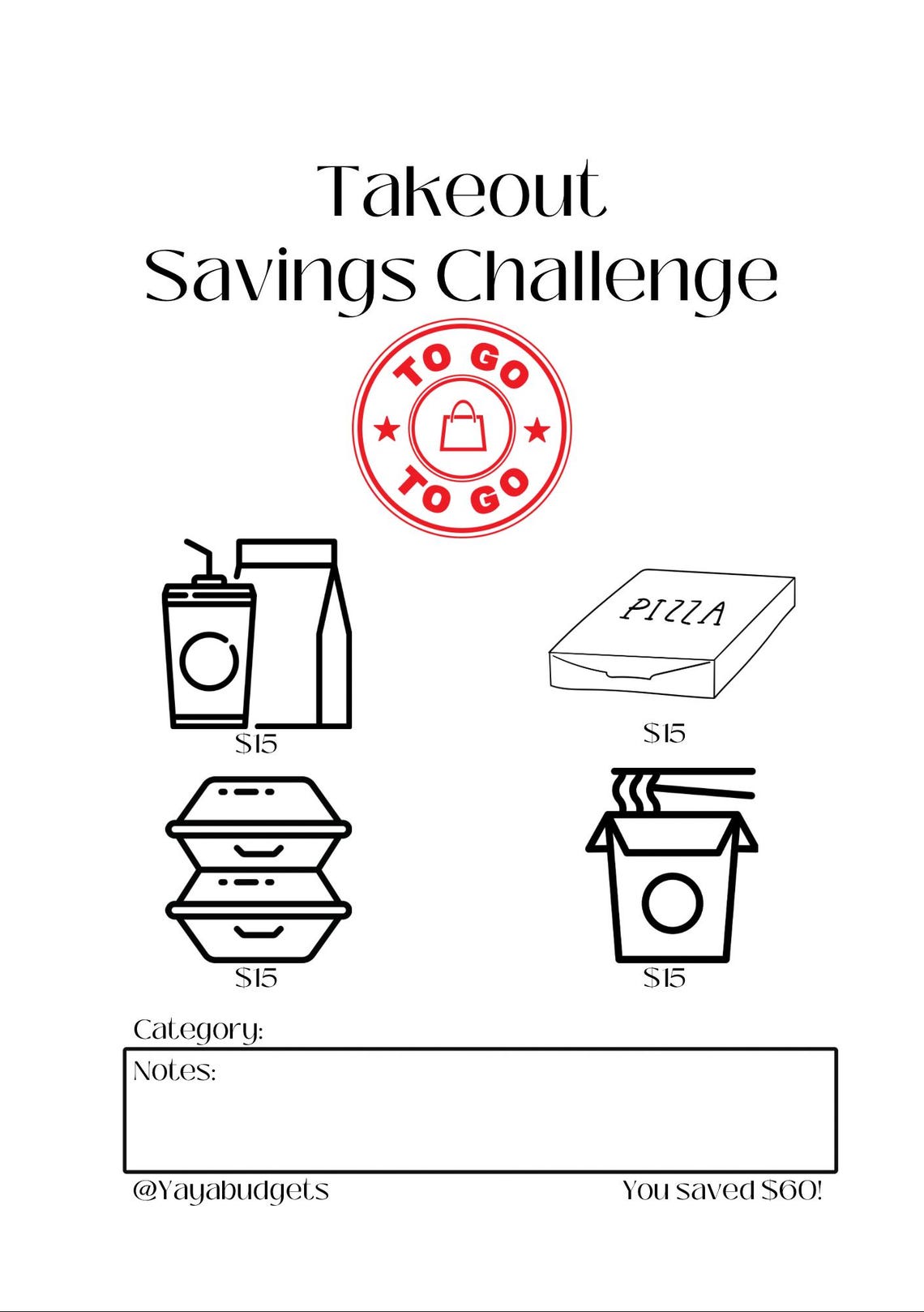 A5 Event Themed Savings Challenge- Digital Template - Etsy