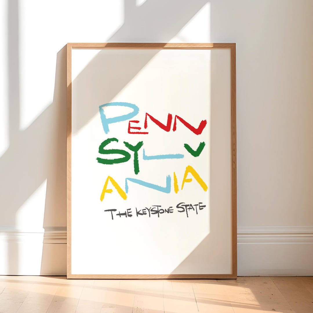 Pennsylvania Calligraphy Wall Art – the Keystone State Print ...