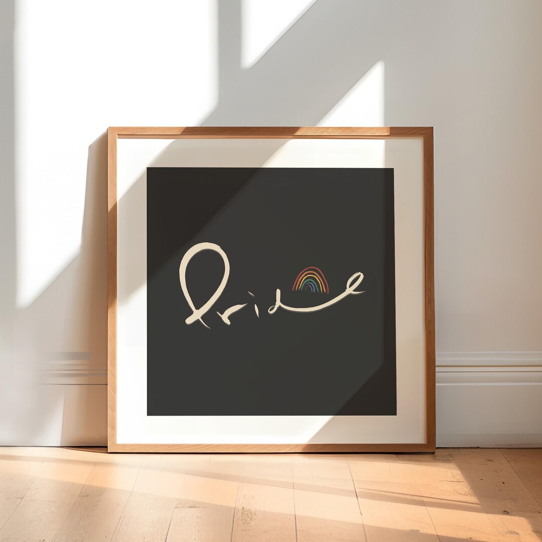 LGBTQ Pride Minimalist Wall Art - Digital Download, Rainbow Calligraphy ...