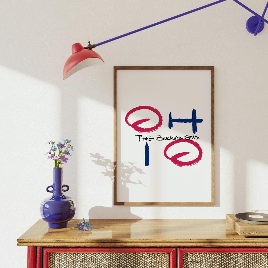 Ohio State Wall Art – Minimalist Handwritten Poster, Modern Ohio ...