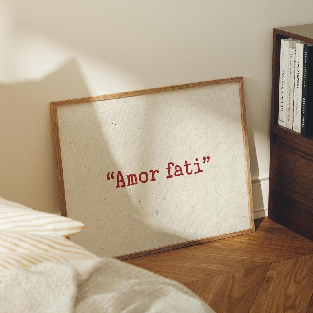 Amor Fati Quote Print Love of Fate Wall Art Latin Phrase Poster Stoic ...