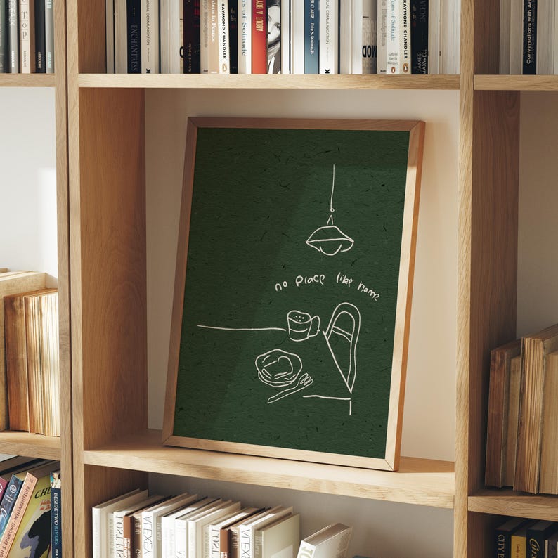 No Place Like Home Coffee Print Cozy Christmas Kitchen Wall Decor ...