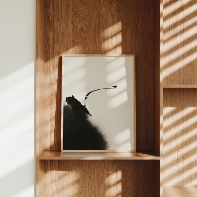 Wabi Sabi Ink Bird Print Minimalist Japanese Wall Art Abstract Zen ...