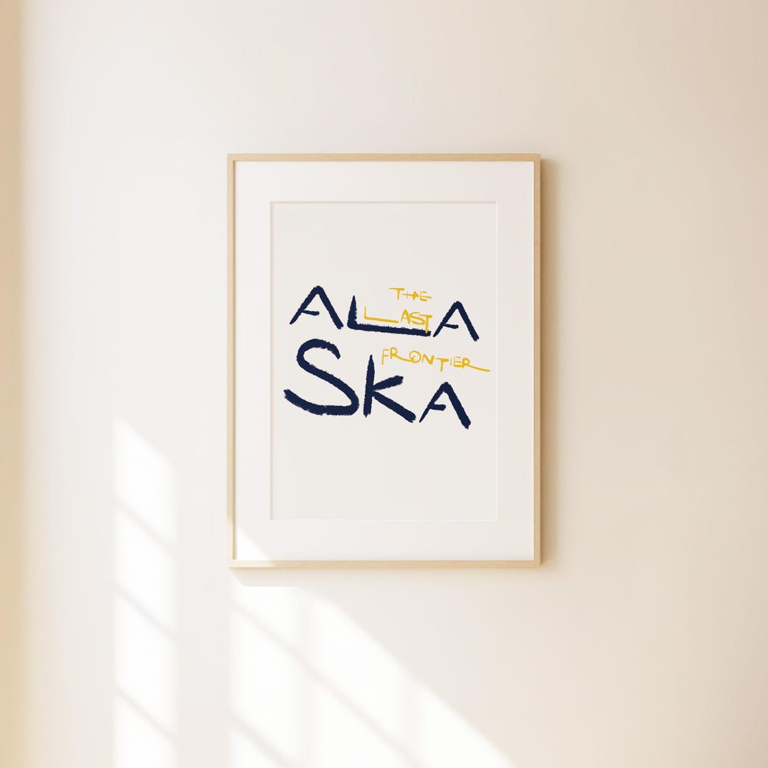 Alaska Calligraphy Wall Art, Handwritten Typography Print, Minimalist ...