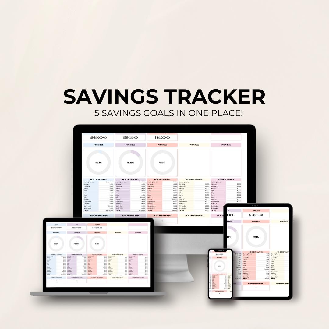 Savings Tracker Spreadsheet | Google Sheets Budget Planner | Personal ...