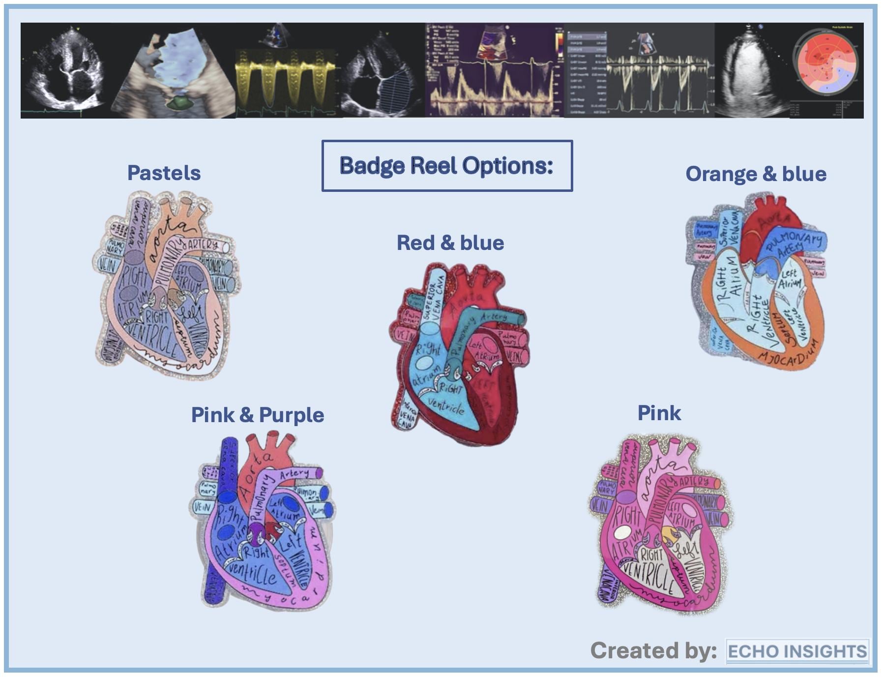 Echo Badge Reference Cards, Cardiac Sonography, Ultrasound ...