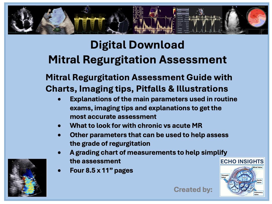Mitral Regurgitation Echo Assessment Guide, Study Guide, Echocardiogram ...