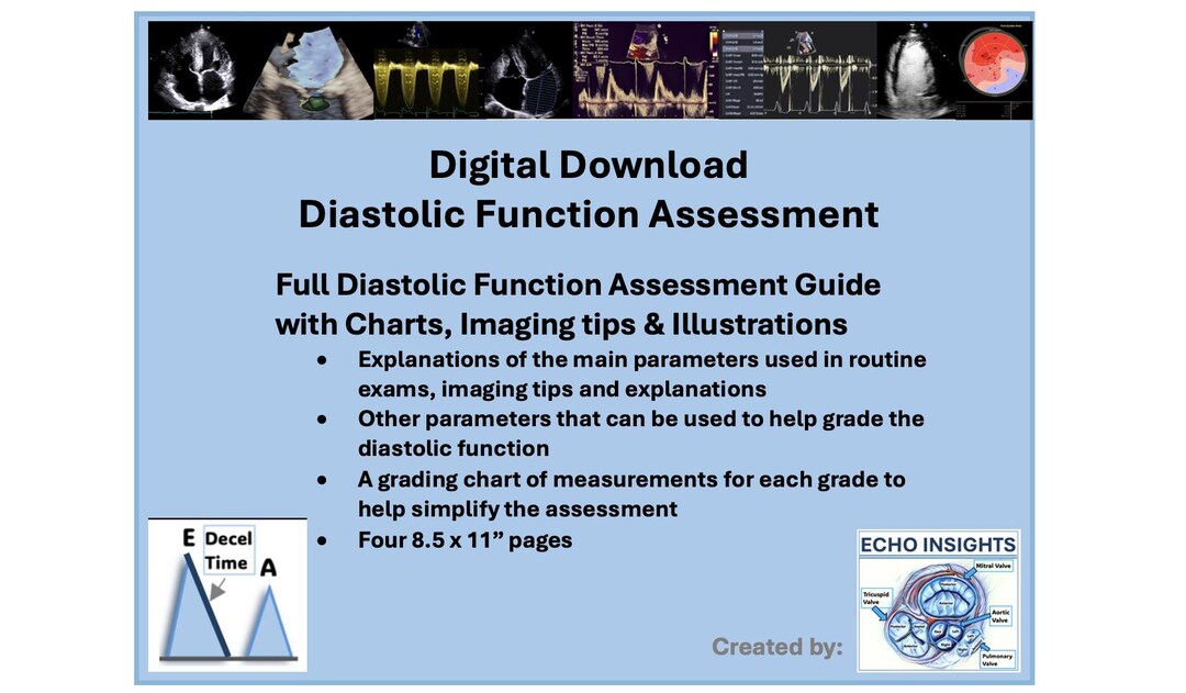 Diastolic Function Echo Assessment Guide, Echocardiogram, Cardiology ...