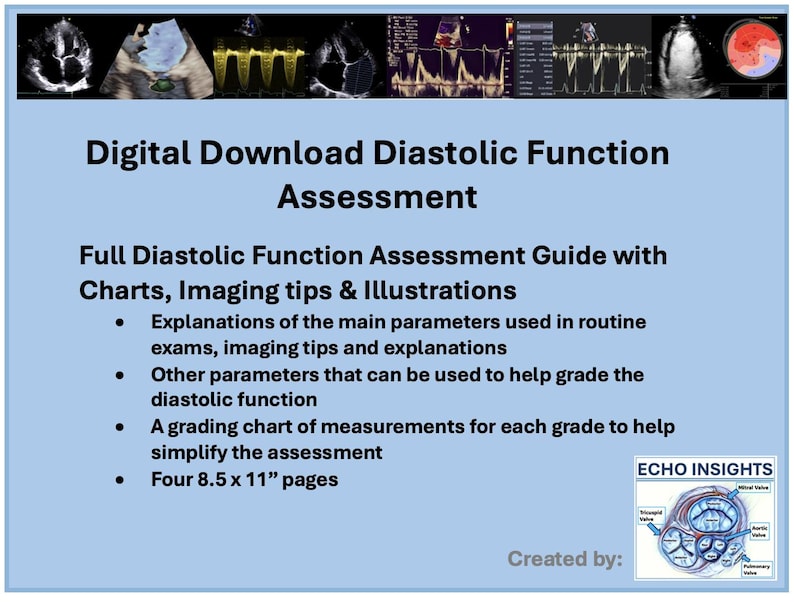Diastolic Function Echo Assessment, Echocardiogram, Cardiology, Echo ...