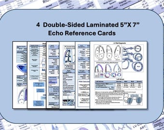 Echo 5x7 Reference Cards, Cardiac Sonography, Ultrasound ...