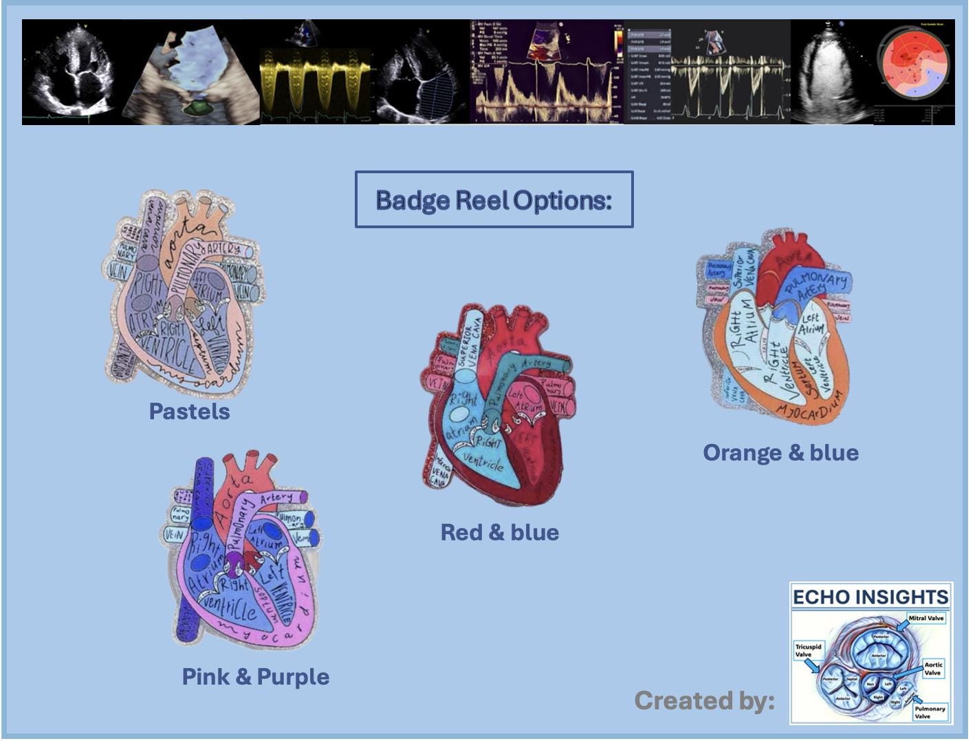 Echo Badge Reference Cards, Cardiac Sonography, Ultrasound ...