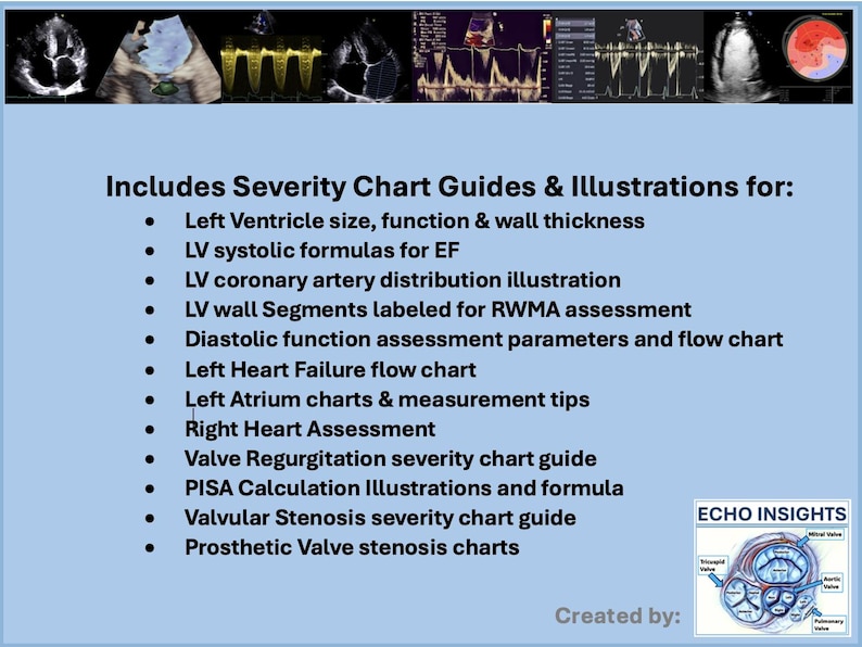 Echo Badge Reference Cards, Cardiac Sonography, Ultrasound ...