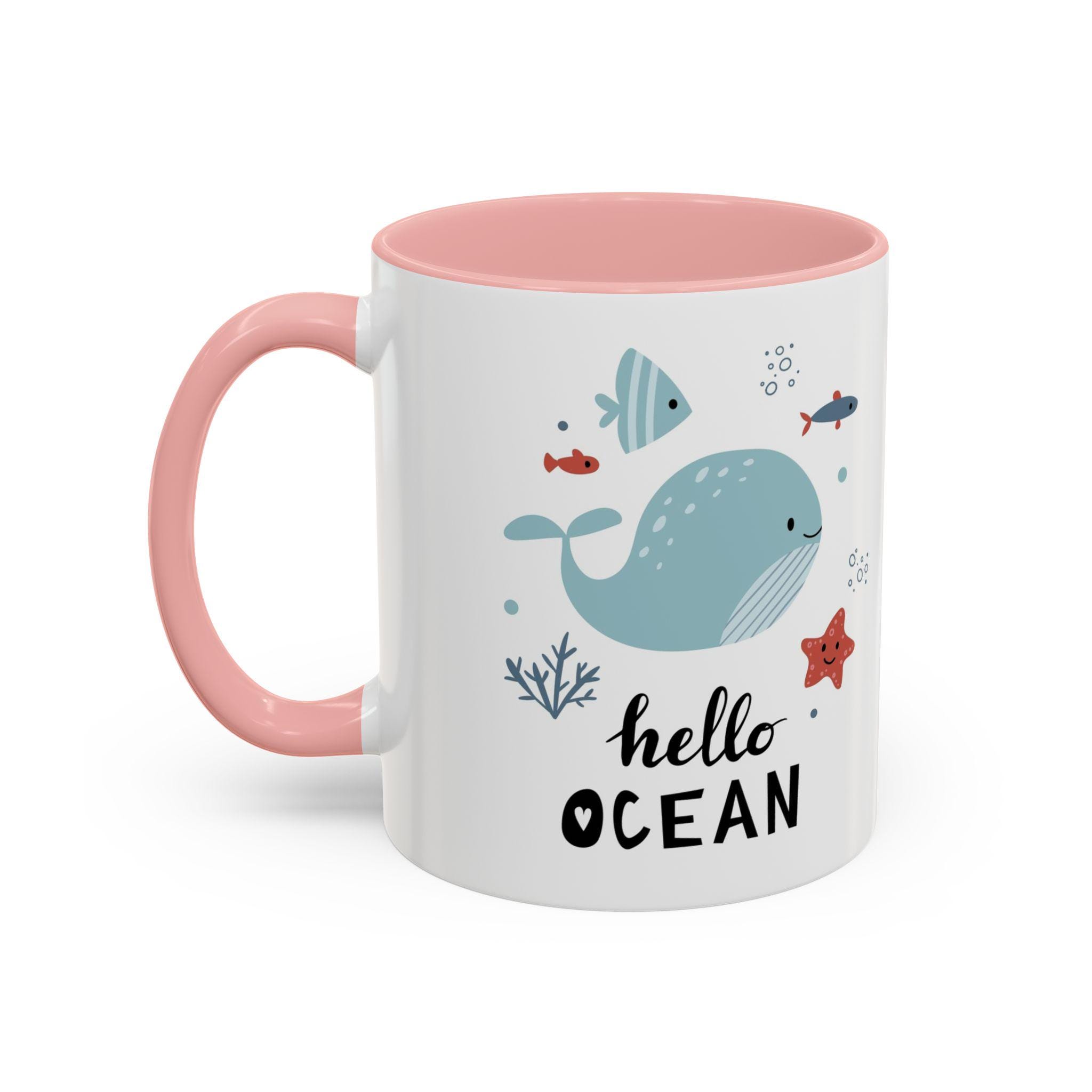 Ocean Life Accent Coffee Mug, Cute Sea Animals Mug, Fun Gift for Ocean ...