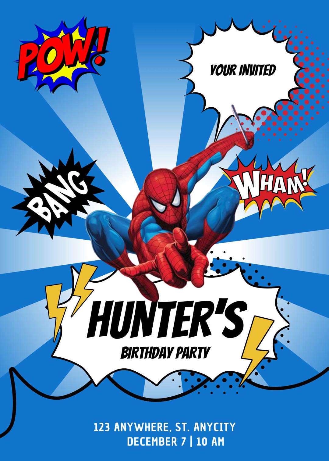 Spider-man Party Invitation - Etsy