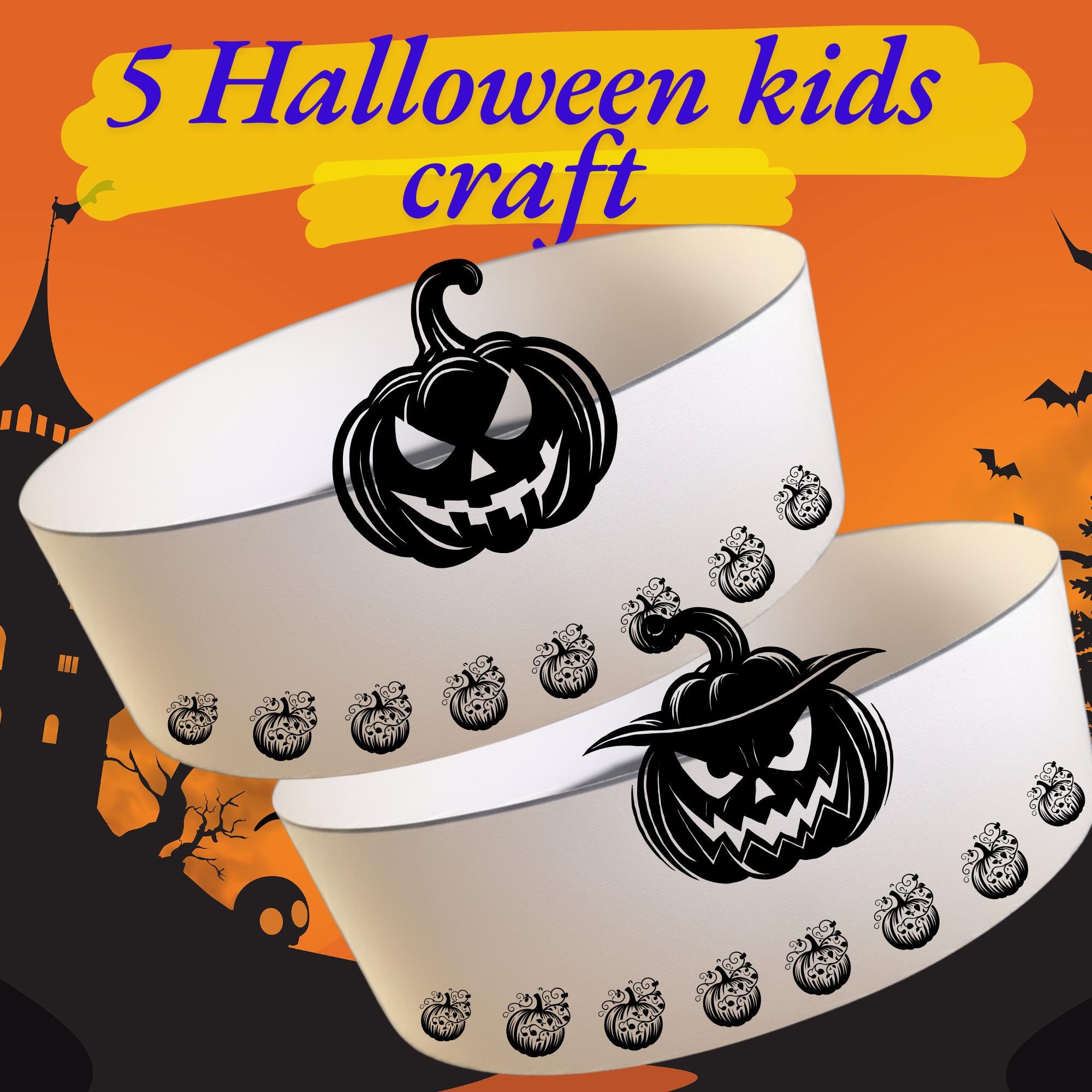 Halloween Kids Craft Printable | Paper Crown Coloring Activity | DIY ...
