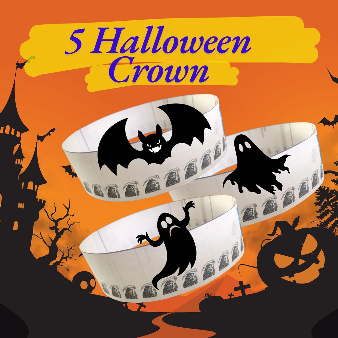 DIY Halloween Crown: Printable Coloring Party Hat Template (PDF) - Etsy