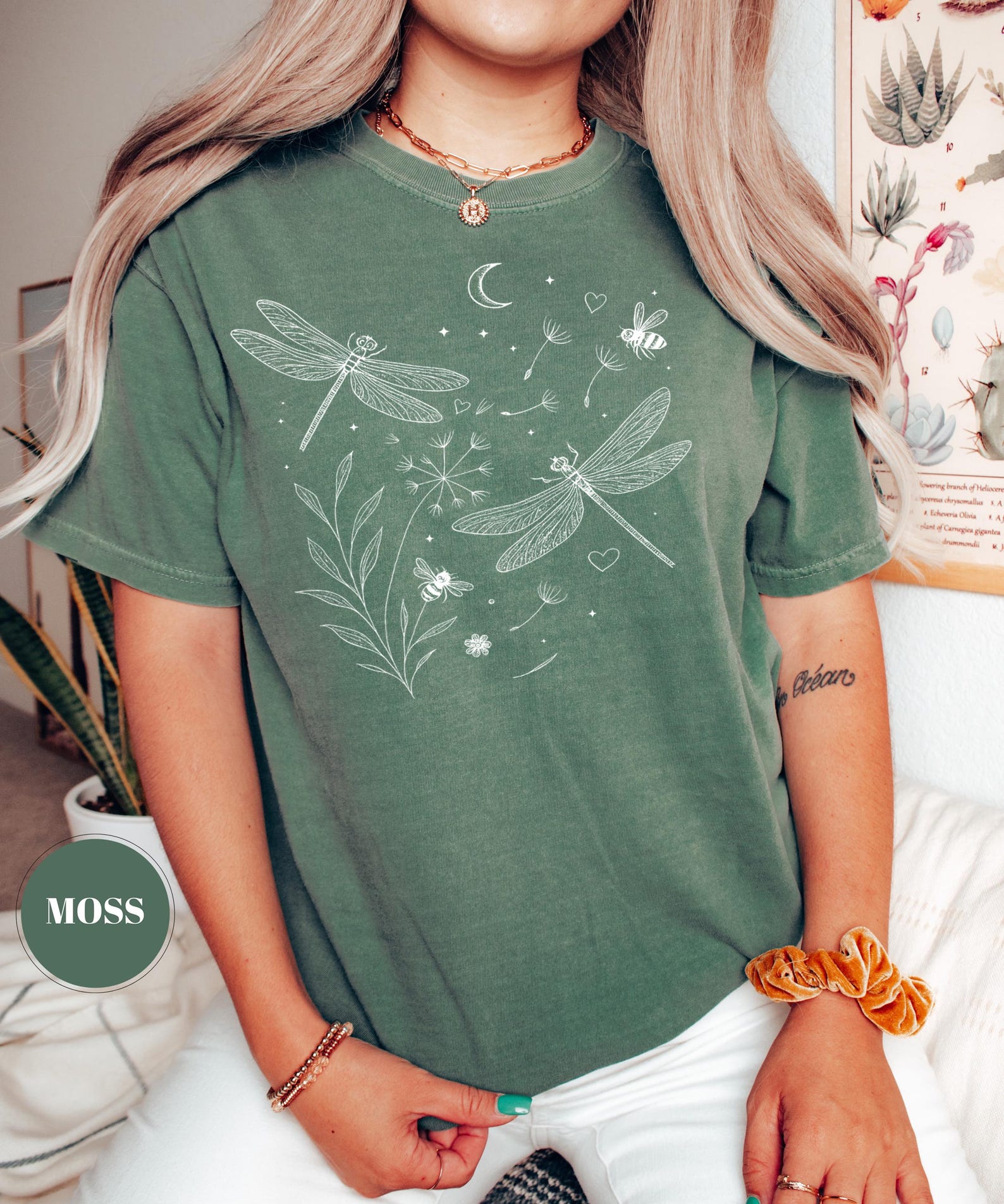 Comfort Colors® Dragonfly Nature Shirt, Flower Lover Gift, Womens ...
