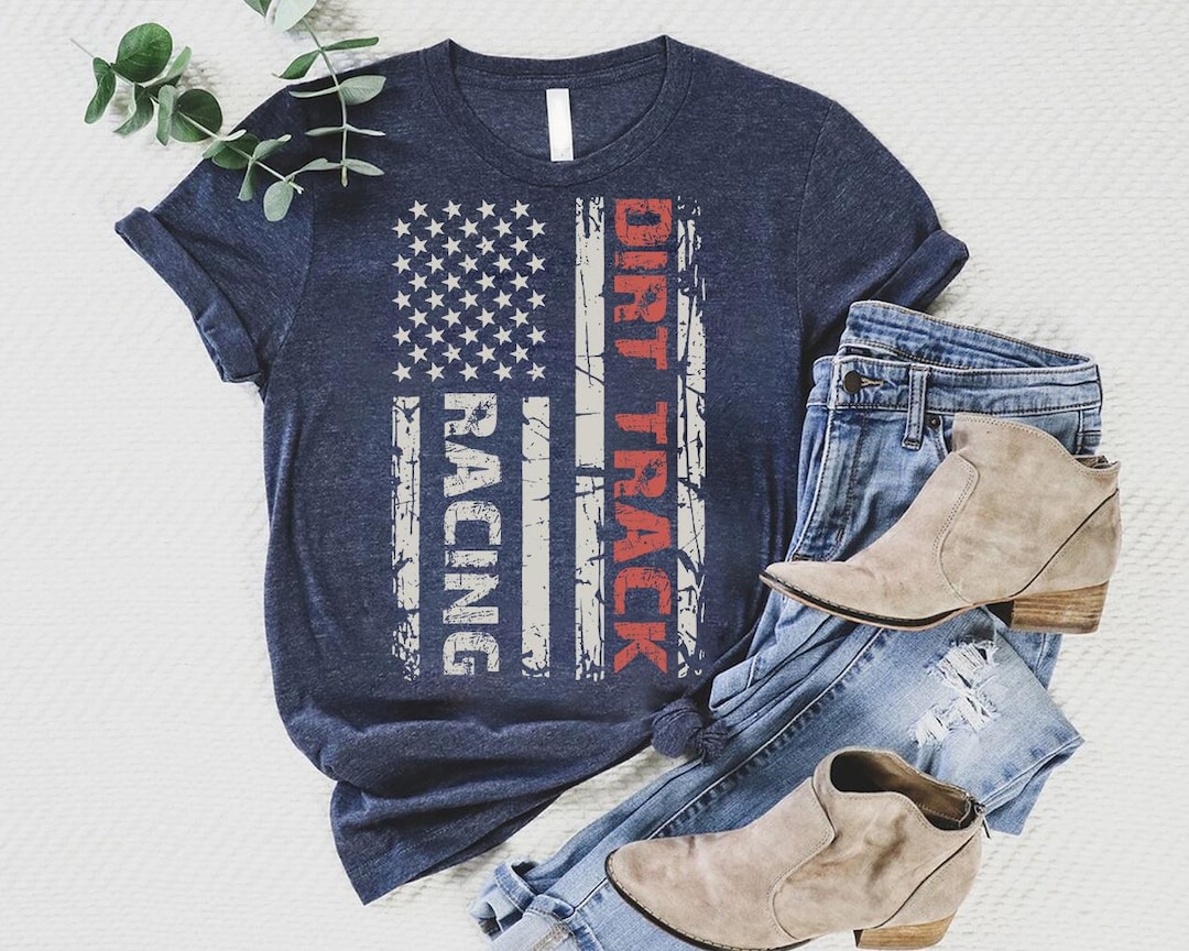 Dirt Track Racing Shirt: American Flag Tee, Motorsport Fan Gift - Etsy