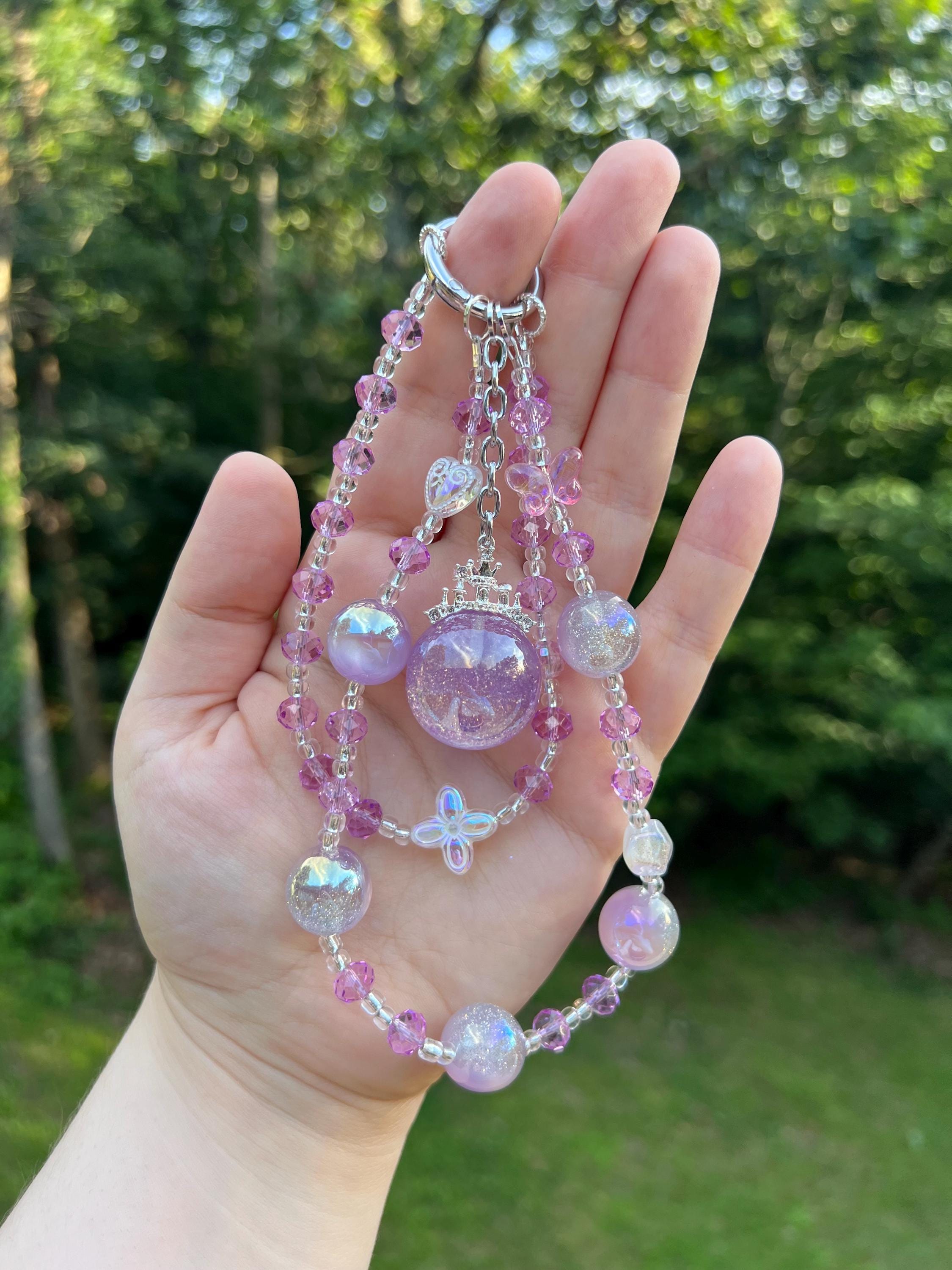 Pastel Sunset Keychain: Sparkly Bead Fairycore Purse Charm - Etsy
