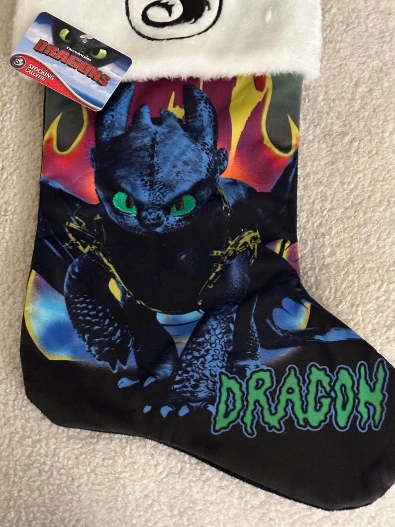 Dreamworks Dragons Toothless Night Fury 19” Christmas Stocking - Etsy ...