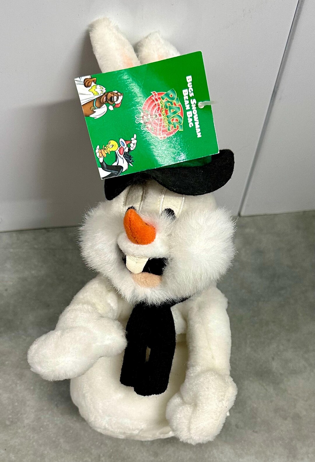 Vintage Christmas Looney Tunes Snowman Bugs Bunny 6” Bean Bag Plush - Etsy