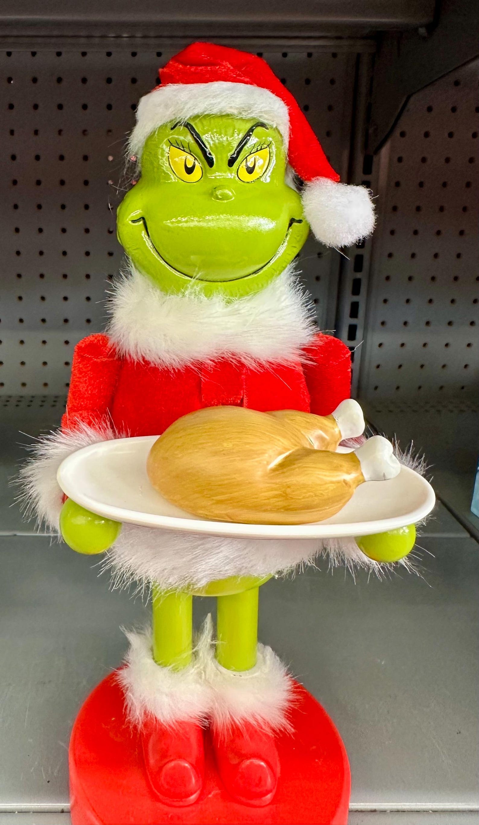 Santa Grinch With Roast Beast Dinner 12” Standing Polyresin Nutcracker ...