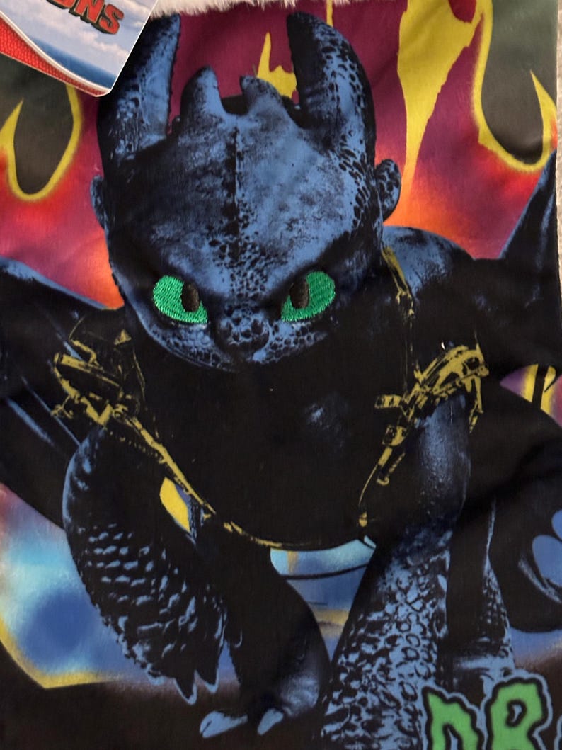 Dreamworks Dragons Toothless Night Fury 19” Christmas Stocking - Etsy