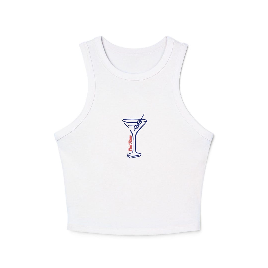 Tini Time Tank | Cocktail Graphic Racer Tank - Etsy
