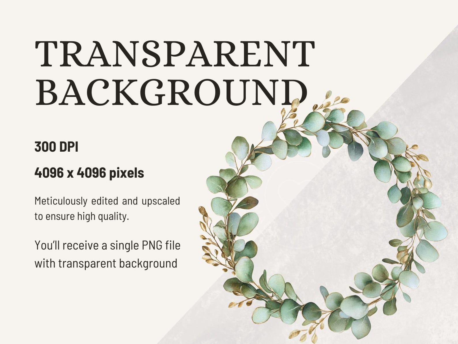 Eucalyptus Wreath Clipart - Watercolour Digital Illustration - Rustic ...
