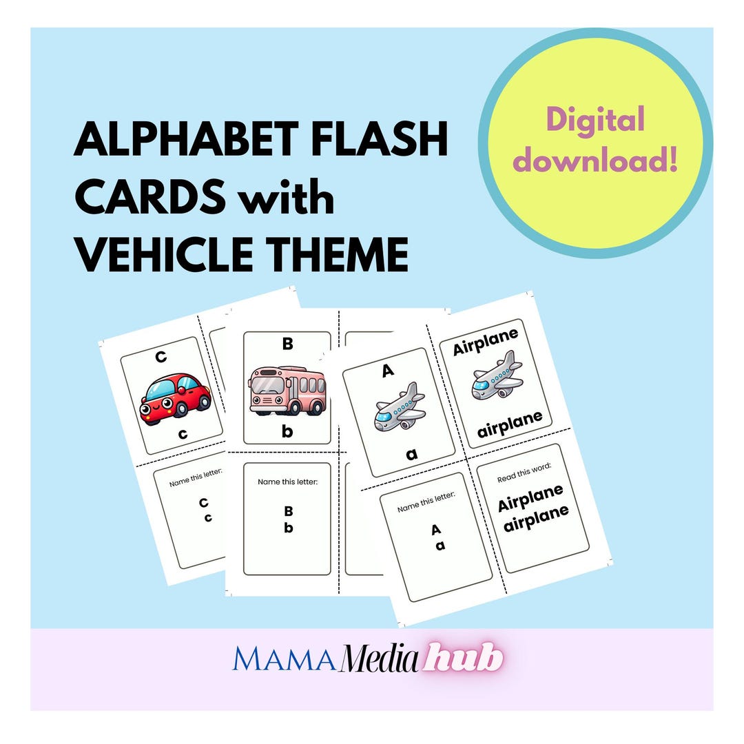 Printable Vehicle-themed Phonics Flashcards for Toddlers – Educational ...
