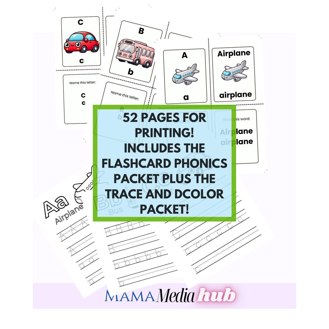 Vehicle-themed Alphabet Activity BUNDLE | Color and Trace | Printable ...