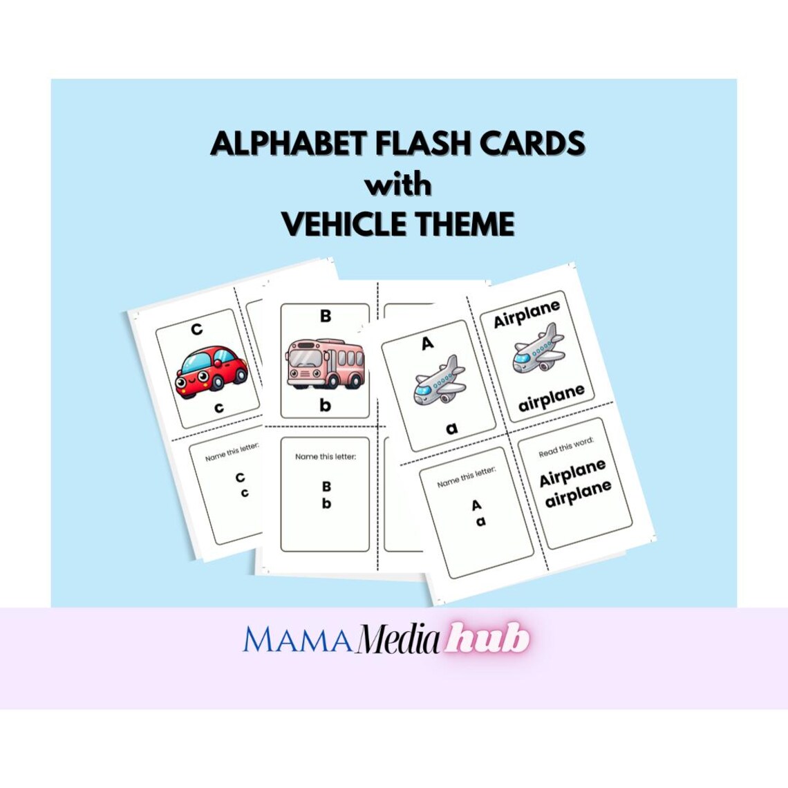 Vehicle-themed Alphabet Activity BUNDLE | Color and Trace | Printable ...