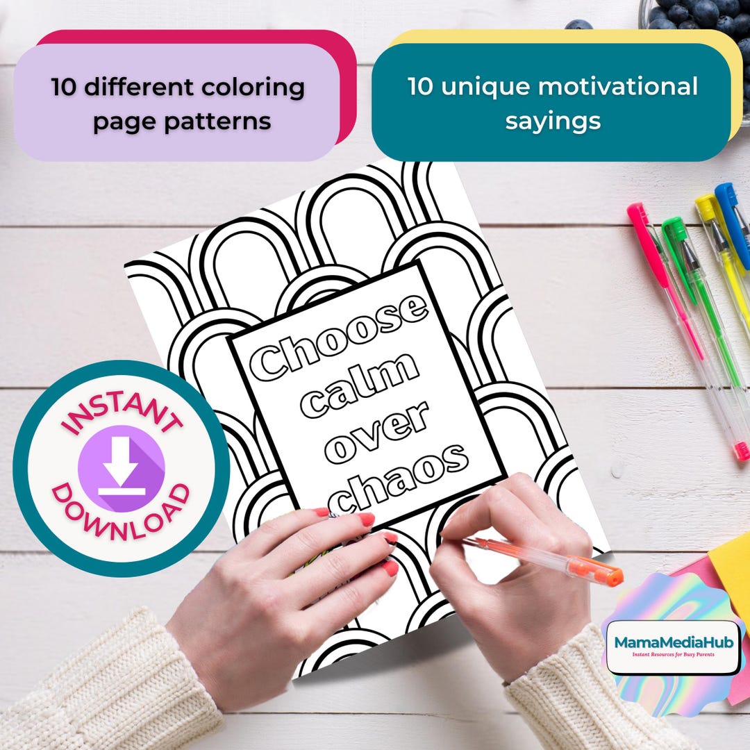 Printable 10 Page Inspirational Coloring Book – Motivational Quotes ...