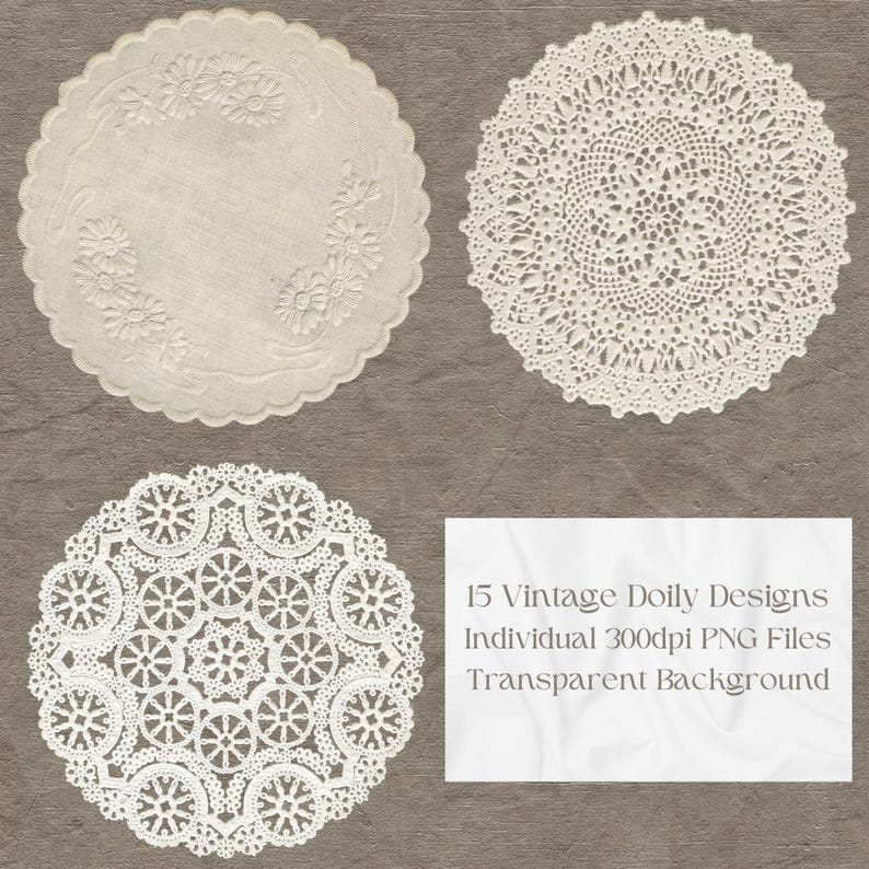 Doily Clipart, Digital Doilies, Printable Doilies, Vintage Doilies ...