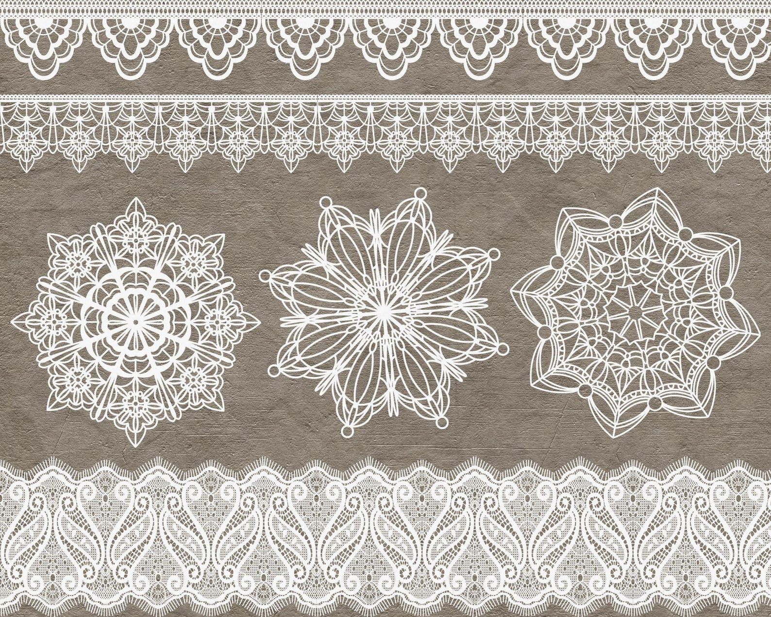 White Lace Collections - Digital Lace, Lace Clipart, Vintage Lace ...