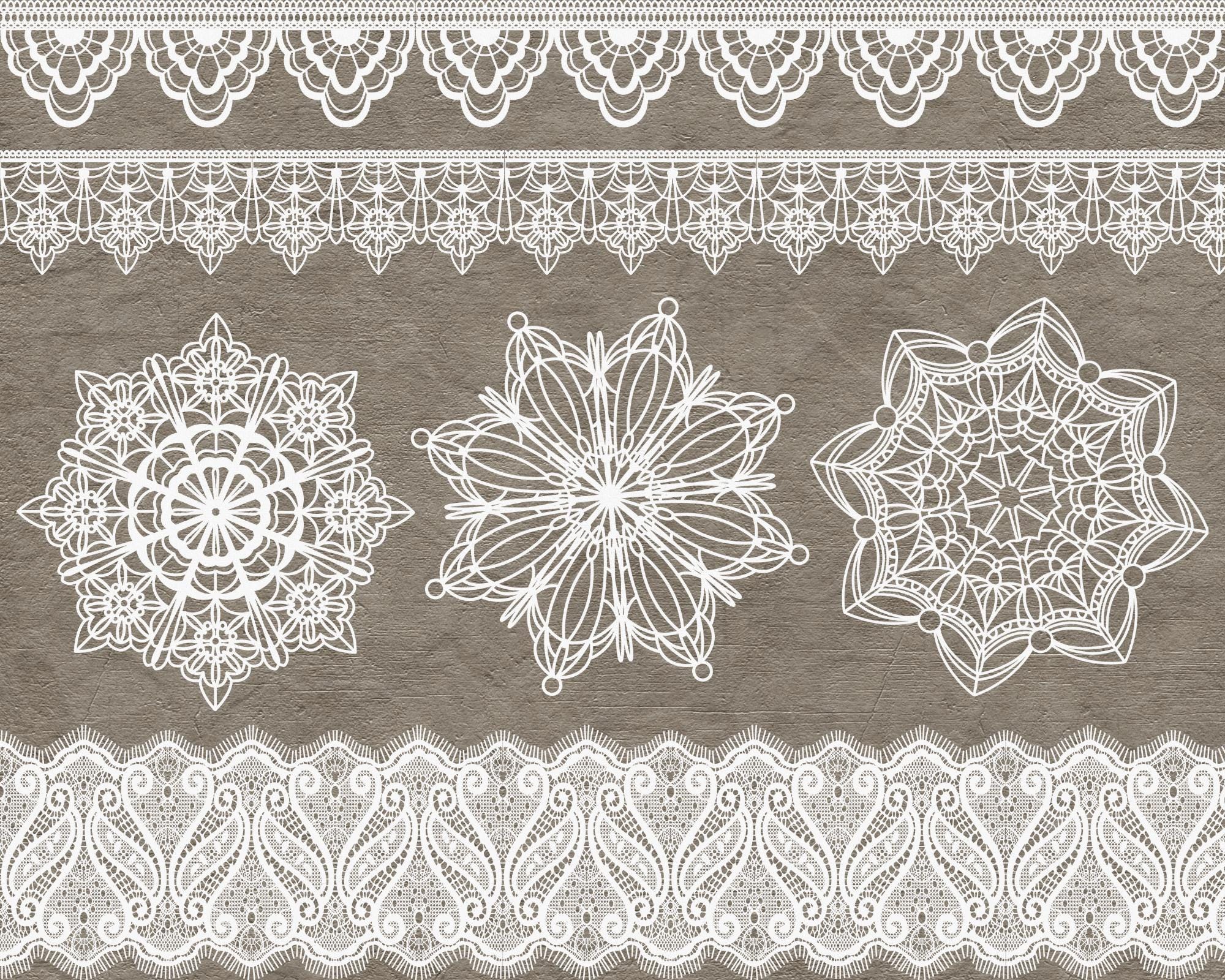 White Lace Collections - Digital Lace, Lace Clipart, Vintage Lace ...