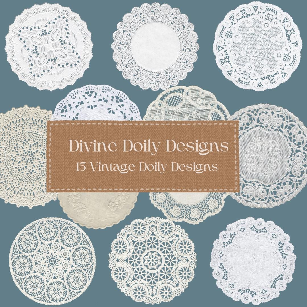 Doily Clipart, Digital Doilies, Printable Doilies, Vintage Doilies ...