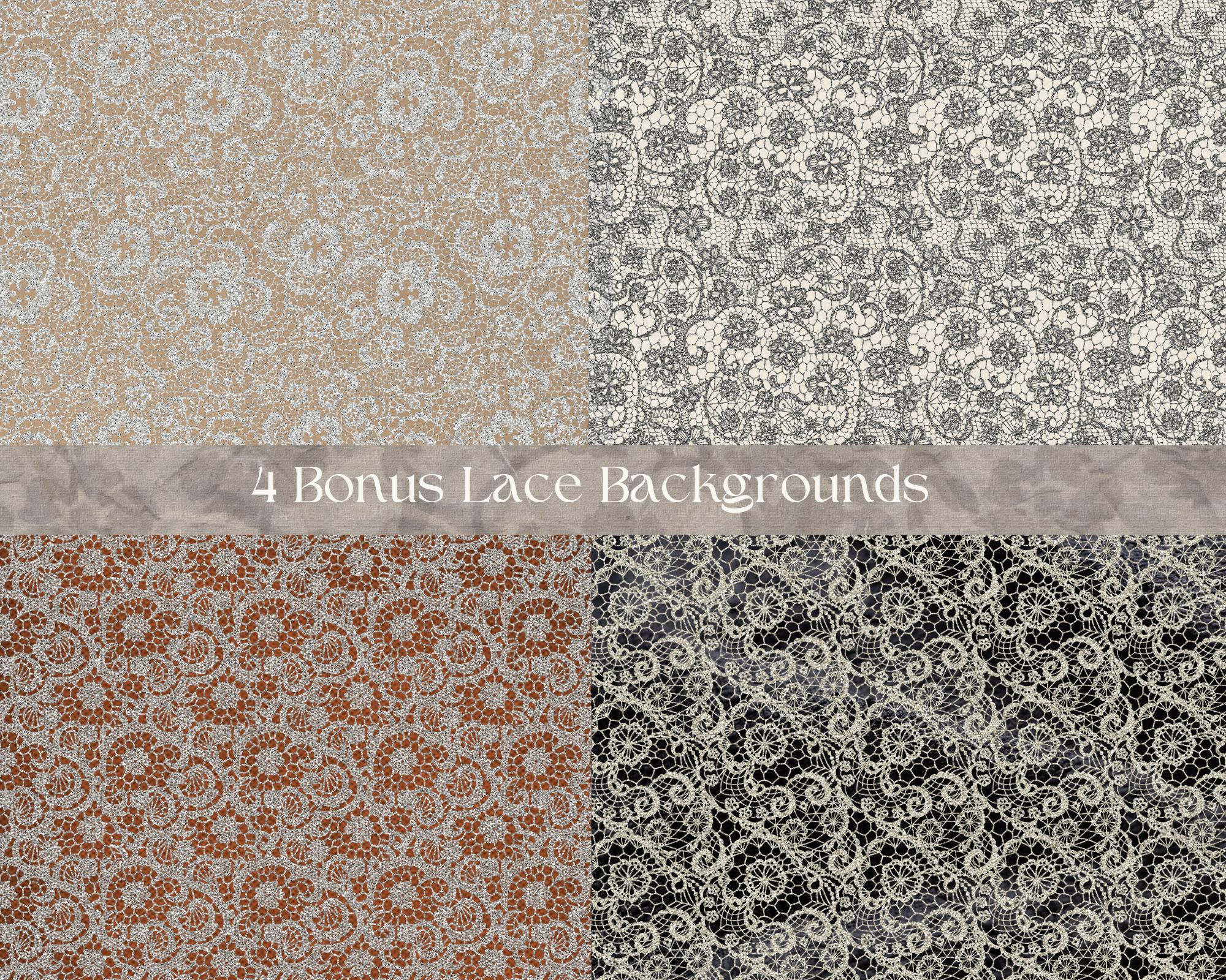 White Lace Collections - Digital Lace, Lace Clipart, Vintage Lace ...